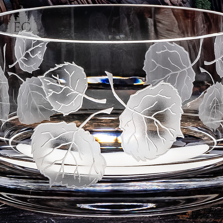 Aspen Leaves Wrapped Crystal Bowl - Elements of Nature Collection ...