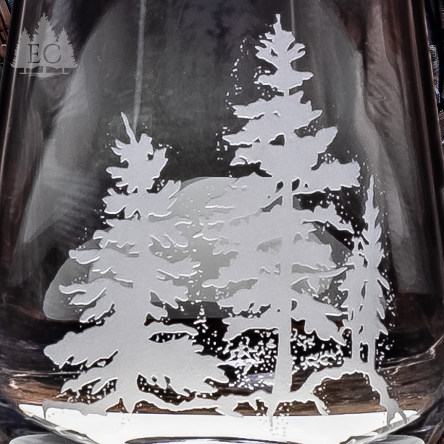 Pine Trees Crystal Stemless Wine Glasses (Set of 4) - Elements of ...