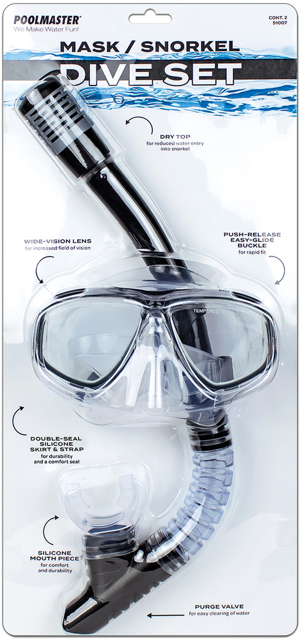 Poolmaster Mask / Snorkel Dive Set - Black - Westwood Pool Company