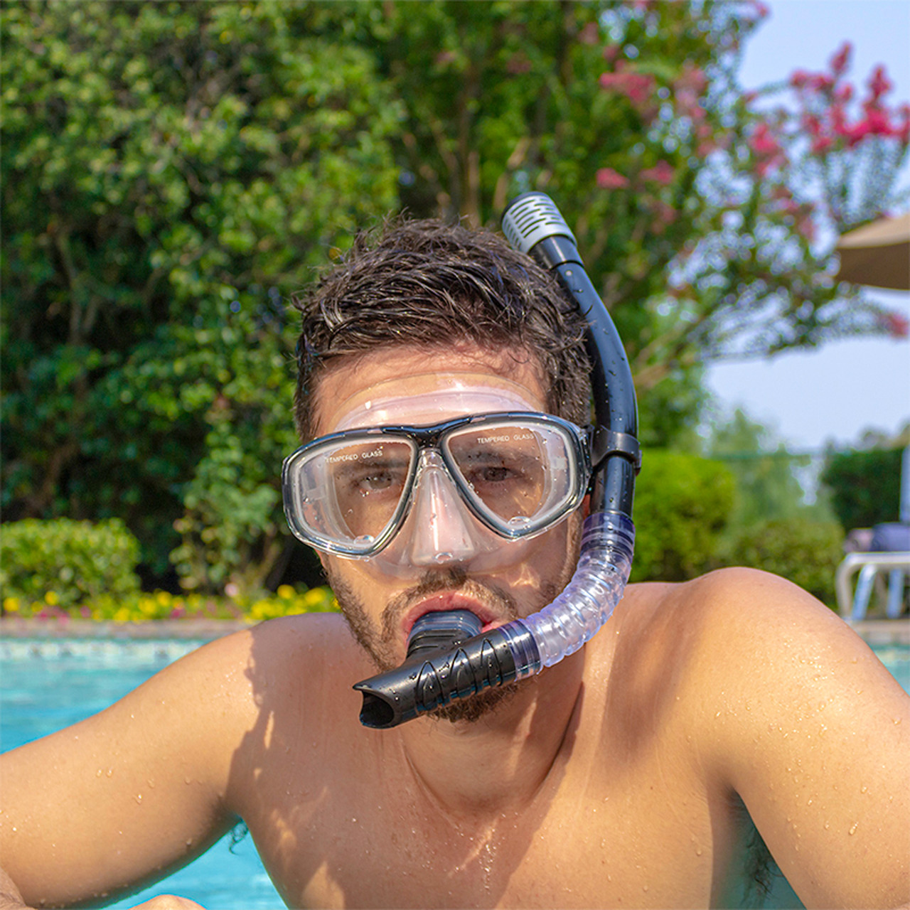 Poolmaster Mask / Snorkel Dive Set - Black - Westwood Pool Company