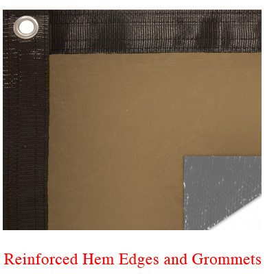 16'x24' Rectangle Tan Inground Solid Winter Cover, Reinforced Hem - 25 ...