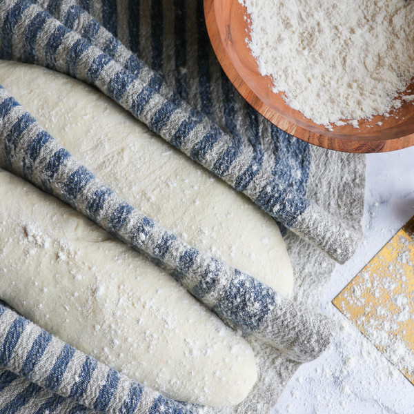 colorful linen bread couche