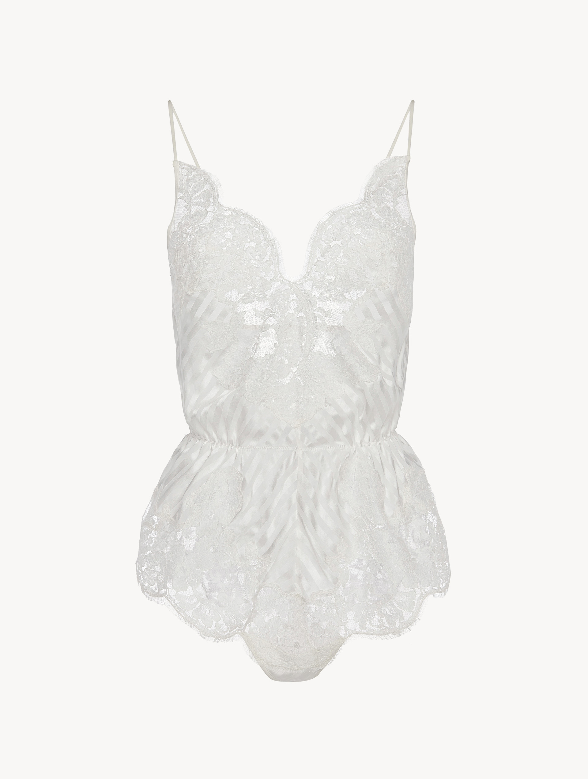 Bodysuit in sand stretch tulle