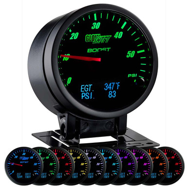Glowshift 3in1 Black Analog 60 PSI Boost w/ Digital EGT & Pressure Gauge