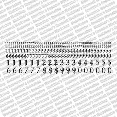 High Gothic Numerals Waterslide Decals - Ginfritter's Gnomish Workshop