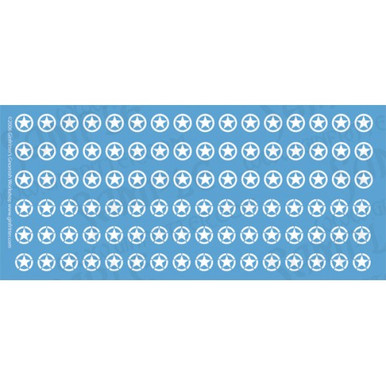 WWII002 15mm WWII US White Invasion Stars Waterslide Decals ...