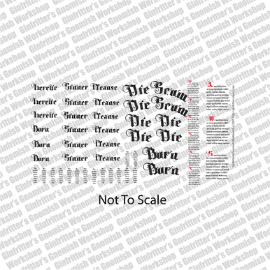 Gothic Scripts and Scrolls #2 Waterslide Decals - Ginfritter's Gnomish ...