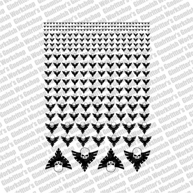 Black Doom Raptor Chapter Logo Waterslide Decal / Transfers