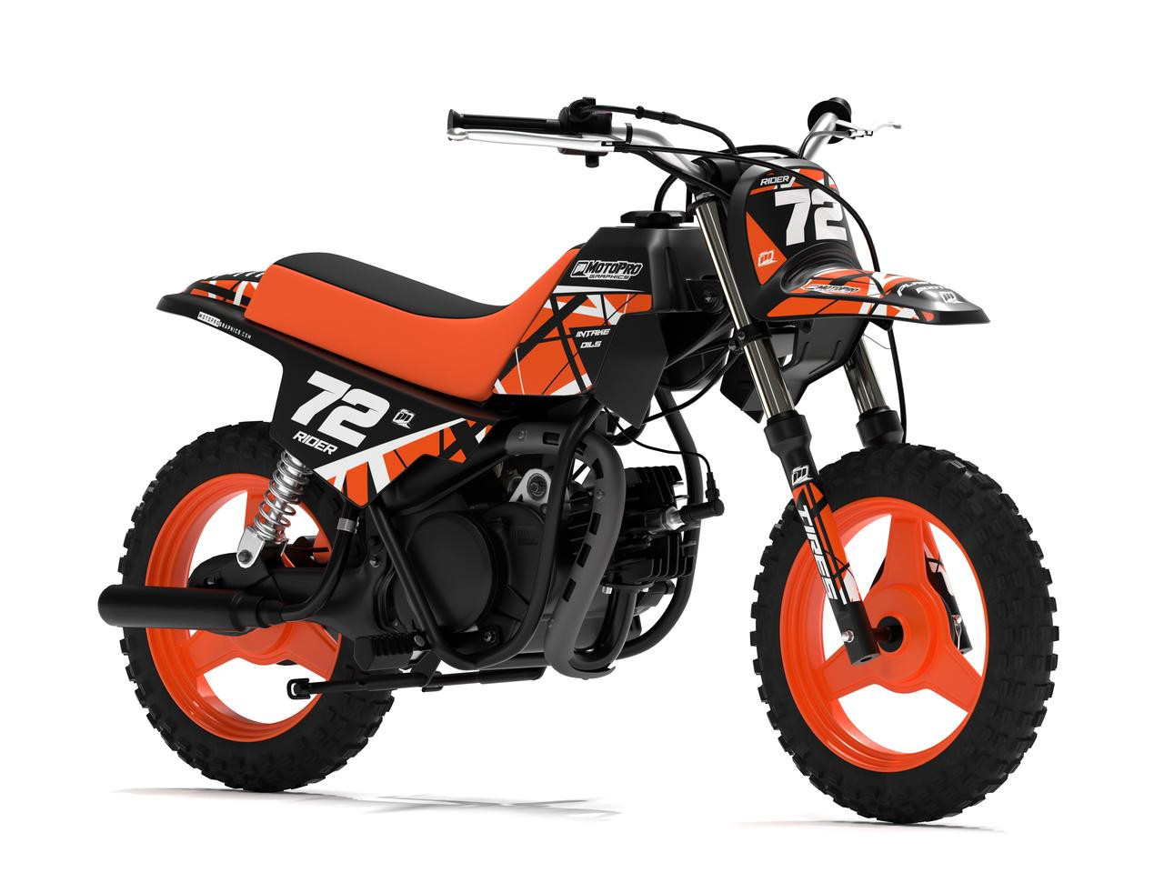 Yamaha PW50 Eruption Orange Graphics kit | Motopro Graphics