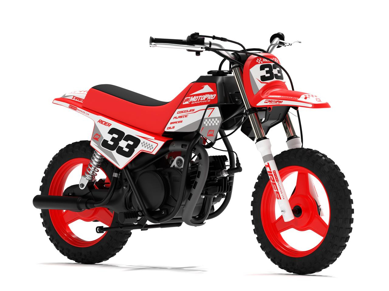 Yamaha PW50 Boost Red Series Graphics kit | Motopro Graphics