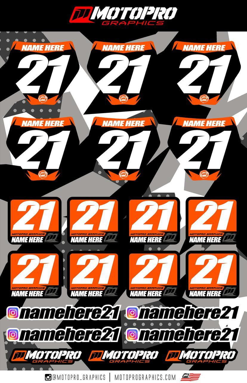 Rider Decal Kit - Style 1 Black Backgrounds - FREE SHIPPING - MotoPro ...
