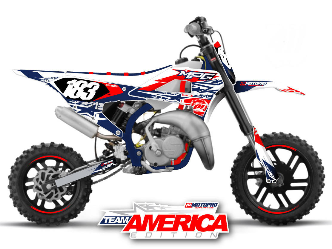 Custom Cobra Dirt Bike Team America White Graphics Set - MotoPro Graphics
