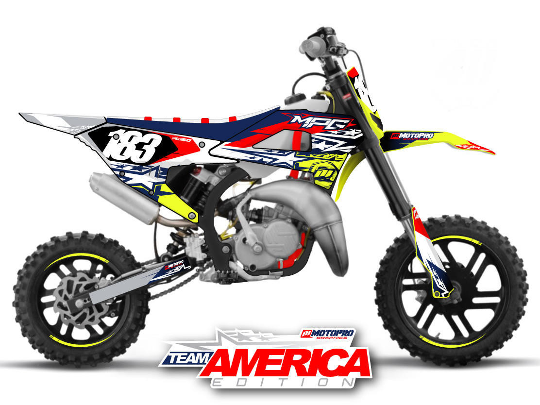Custom Cobra Dirt Bike Team America Yellow Graphics Set - MotoPro Graphics