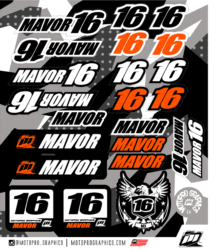 Custom Rider ID Sheet - FREE SHIPPING - MotoPro Graphics