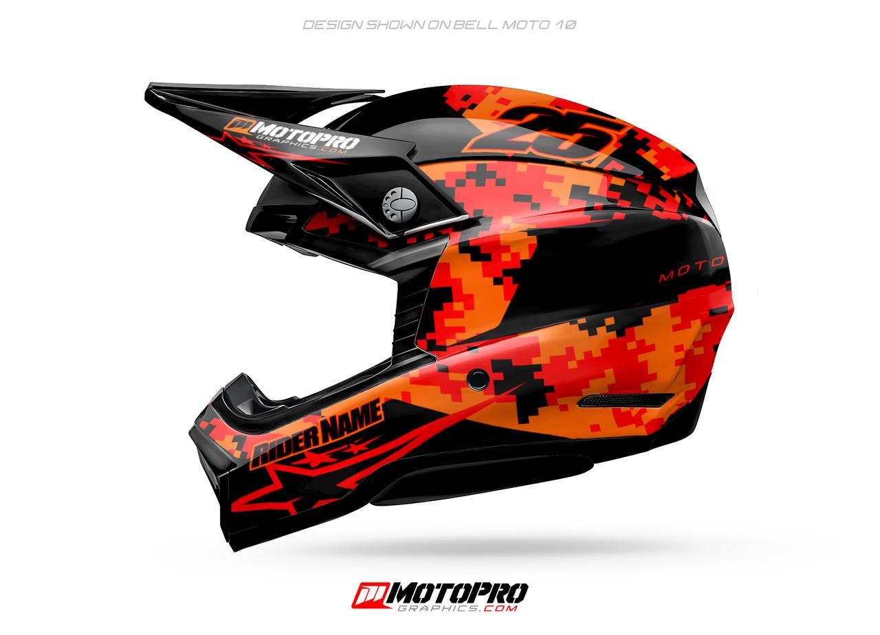 Custom Helmet Wrap D6 | Motopro Graphics