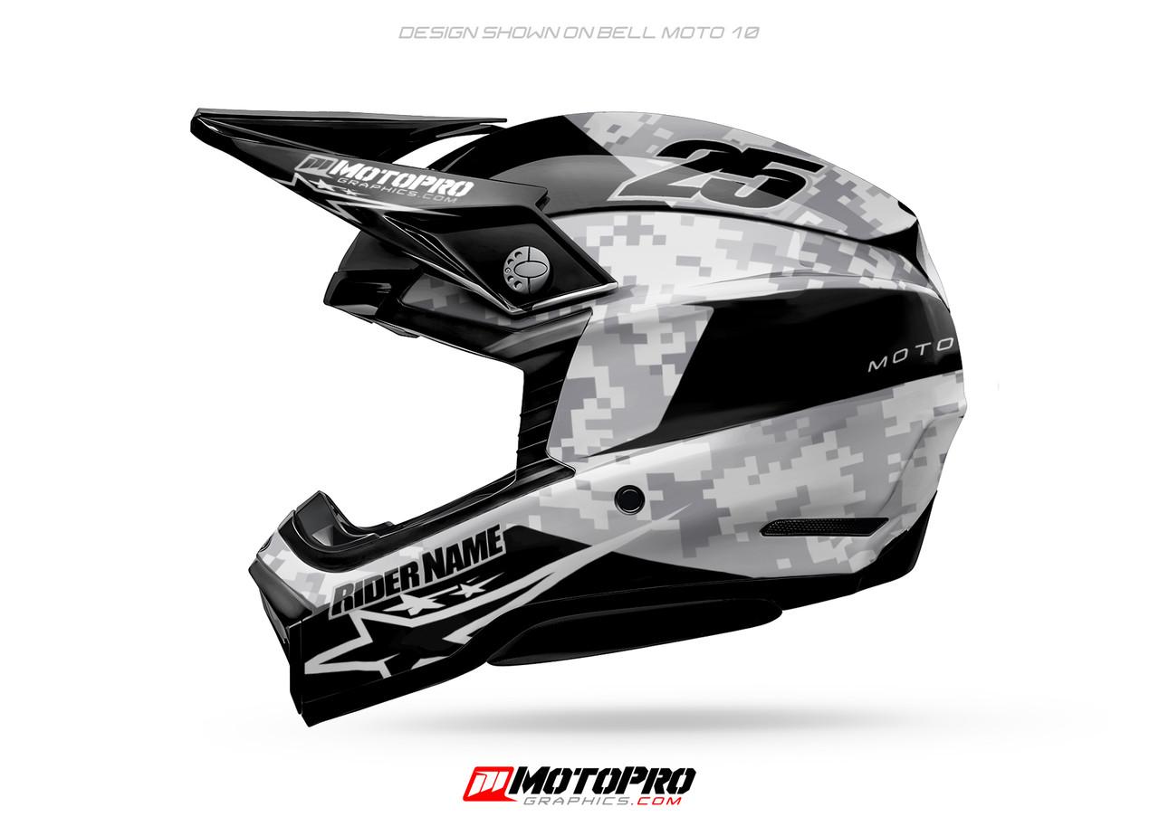 Custom Helmet Wrap D6 | Motopro Graphics