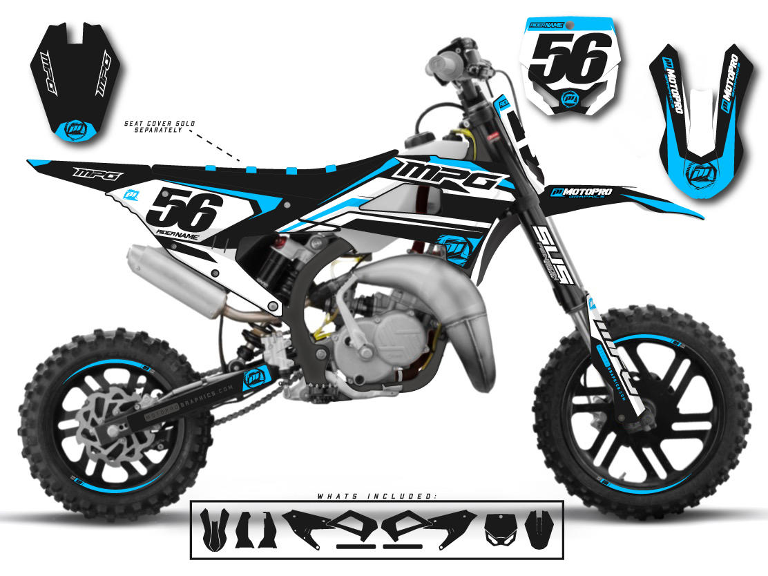 Custom Cobra Dirt Bike CYAN HEET Series Graphics Set - MotoPro Graphics