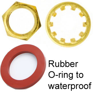 Bulkhead Nut & Washer for RP-SMA & SMA: Mount Connector on Enclosure or PCB