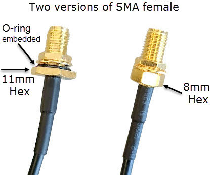 SMA male Right Angle To SMA female straight (bkd) Cable: 3-inch, 4-in ...