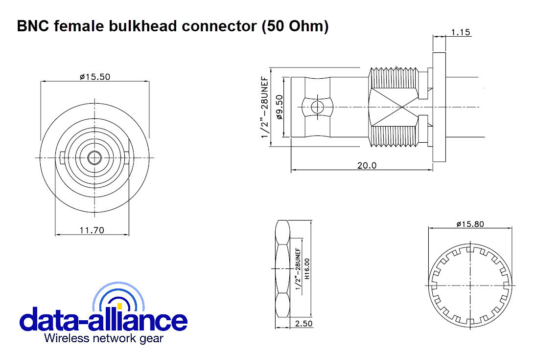 BNC female to SMA-male (Straight or RIght Angle) Cable 6-inch