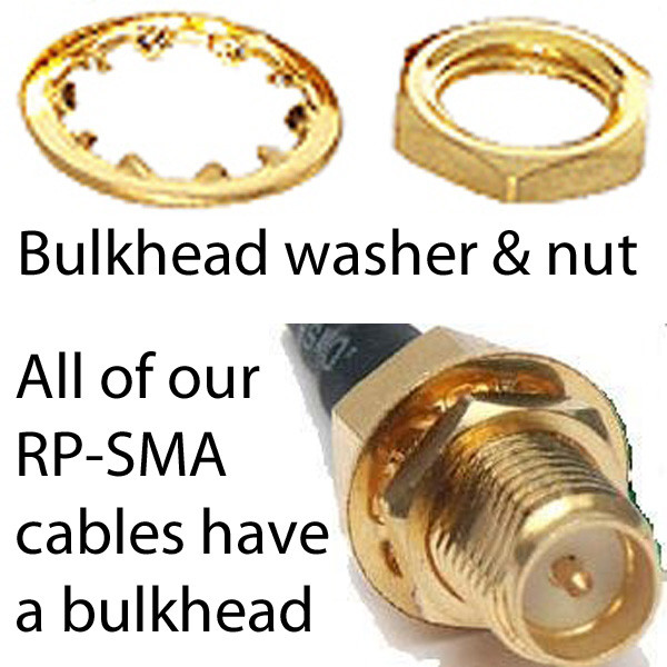 Bulkhead Nut & Washer for RP-SMA & SMA: Mount Connector on Enclosure or PCB