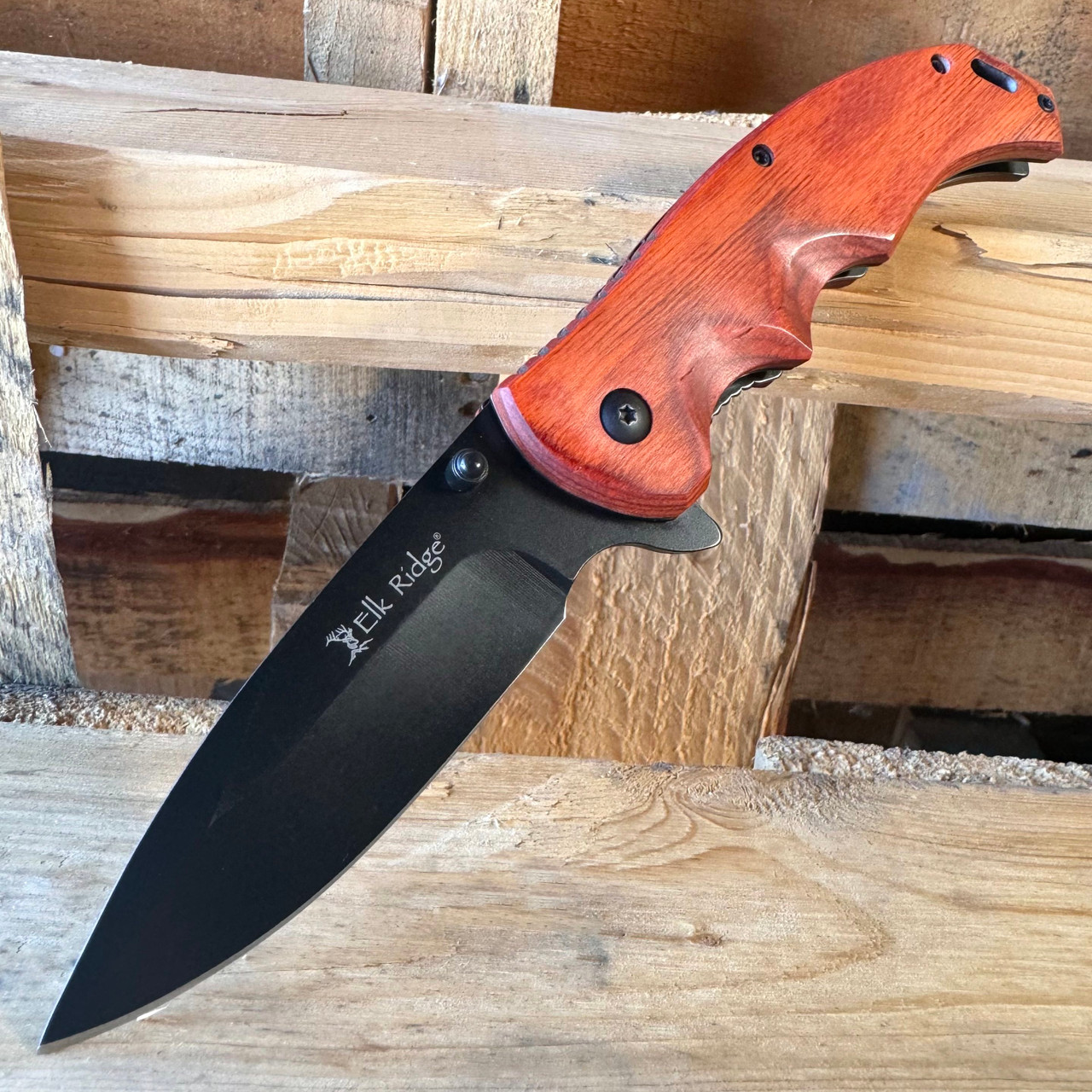 8" Classic Gentleman's Wood Handle Spring Assisted Folding Open Pocket ...