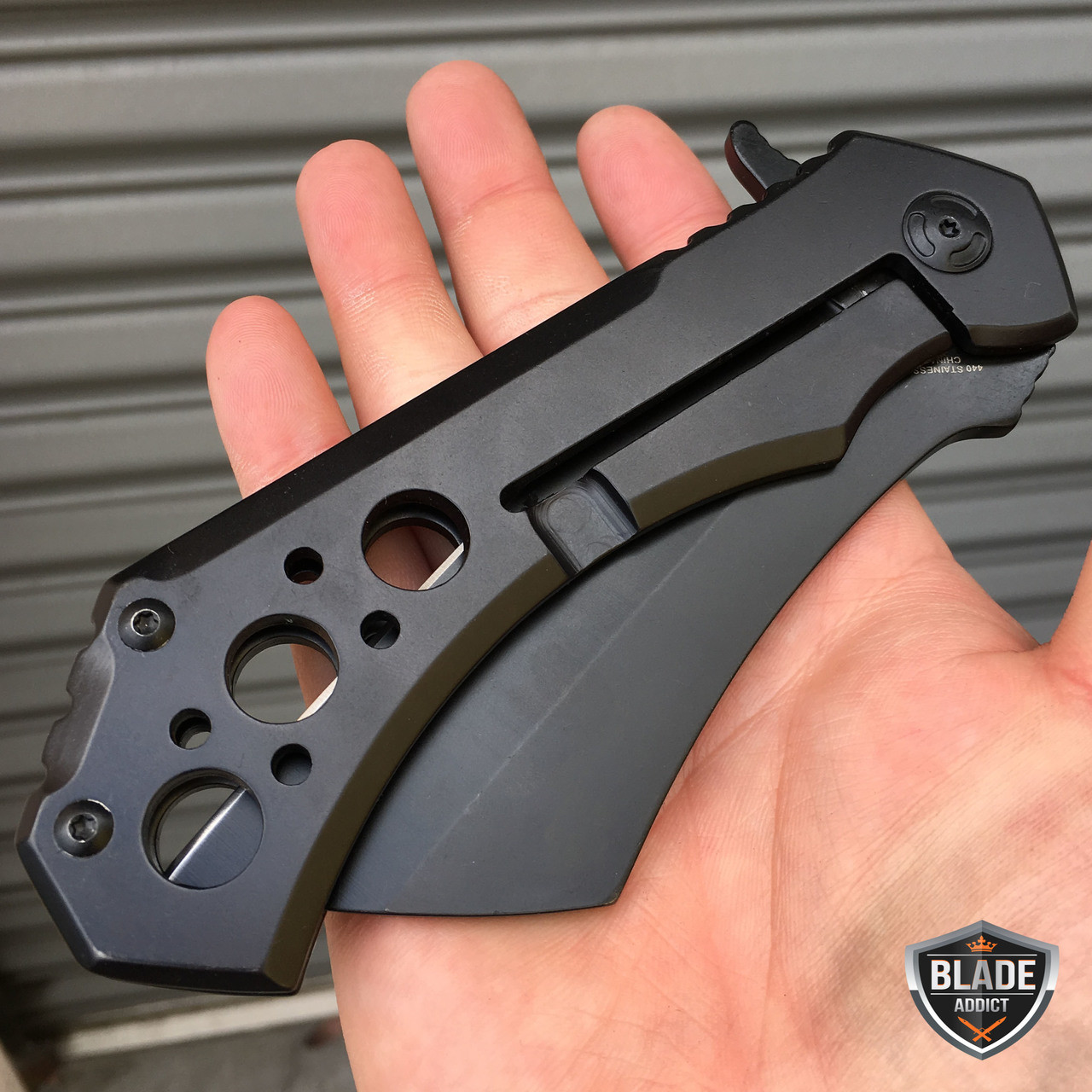 10" CLEAVER BALL BEARING Assisted Pocket Knife Folding RAZOR Blade ...