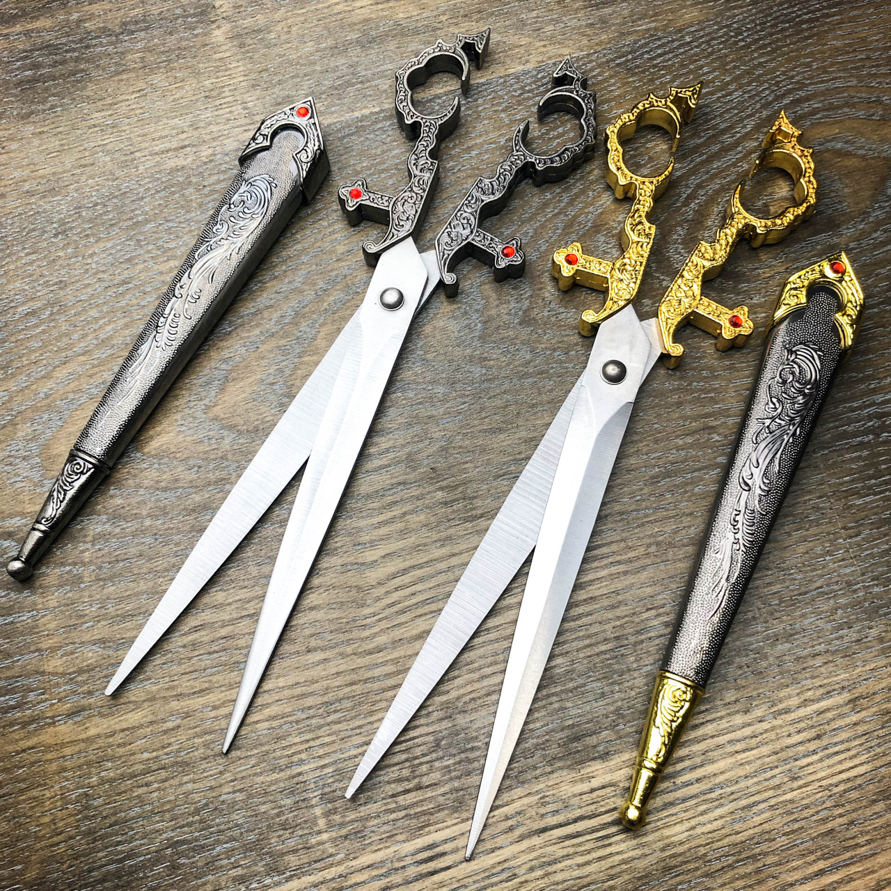 10 Medieval Renaissance Scissors Bodice Dirk Dagger Knife Fixed Blade Decorated MEGAKNIFE