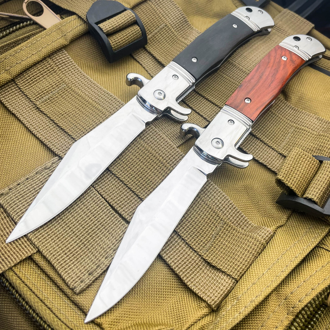 Gentleman's Wood Auto Pocket Knife - MEGAKNIFE