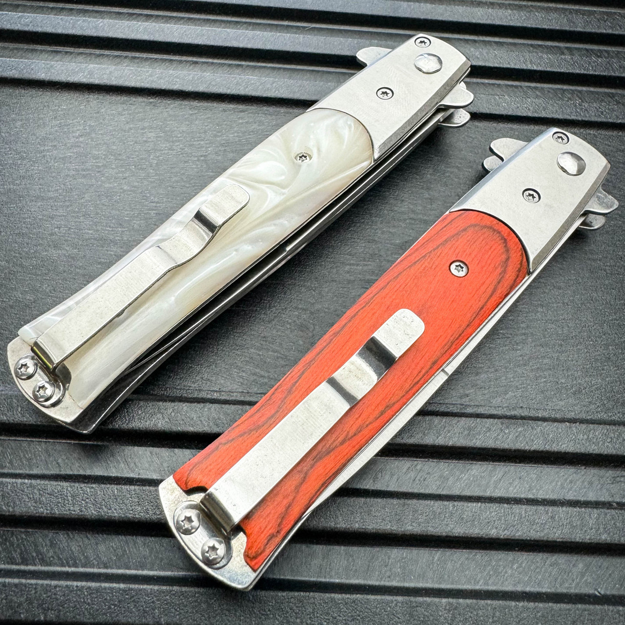 Cavalier Push Button Italian Style Switch Blade - MEGAKNIFE