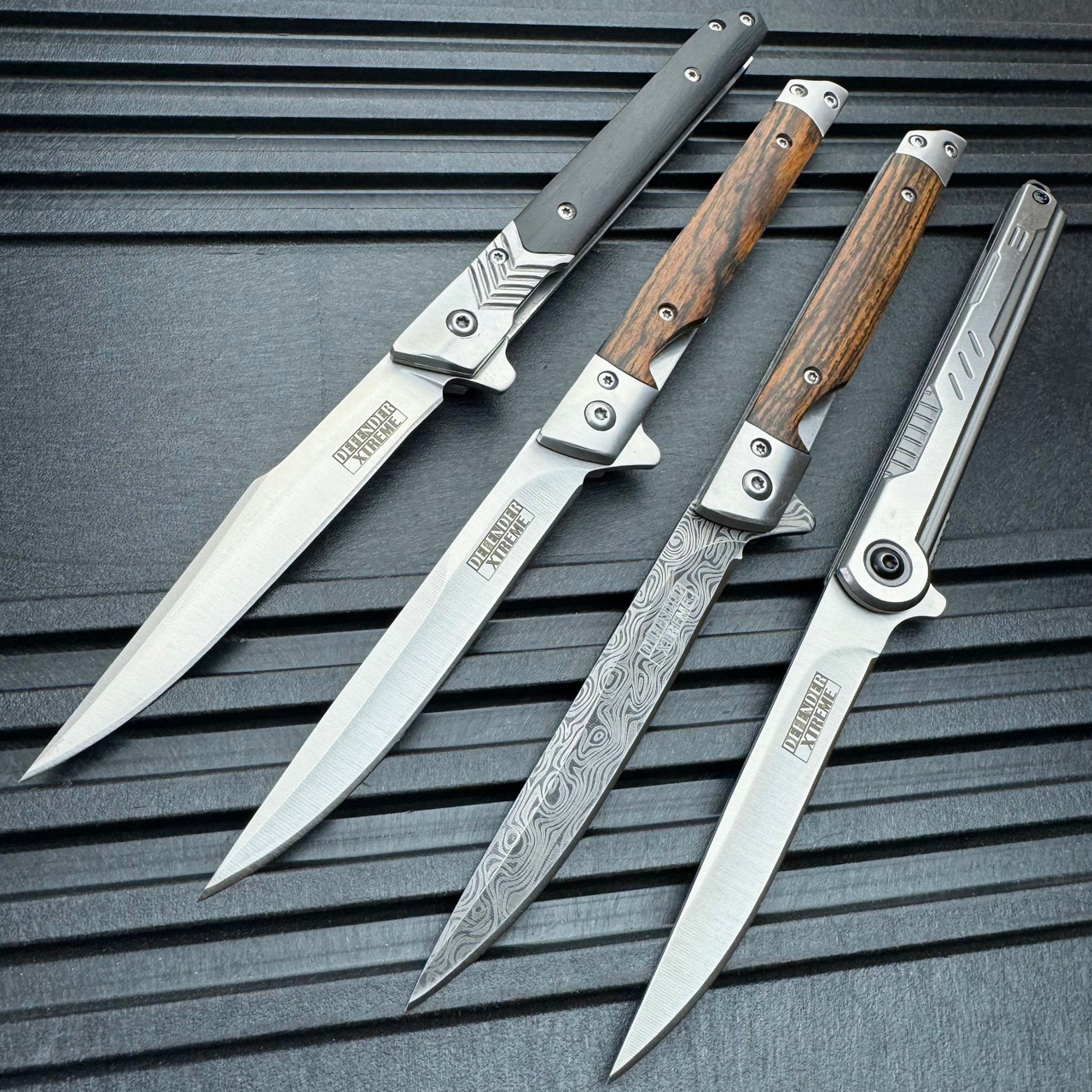 Cadaverous Ball Bearing Folding Pocket Knife w/ Sheath - MEGAKNIFE