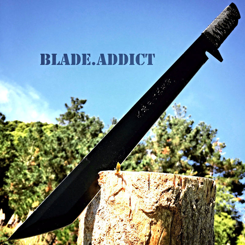 18" HUNTING NINJA MACHETE KNIFE MILITARY TACTICAL SURVIVAL SWORD ...