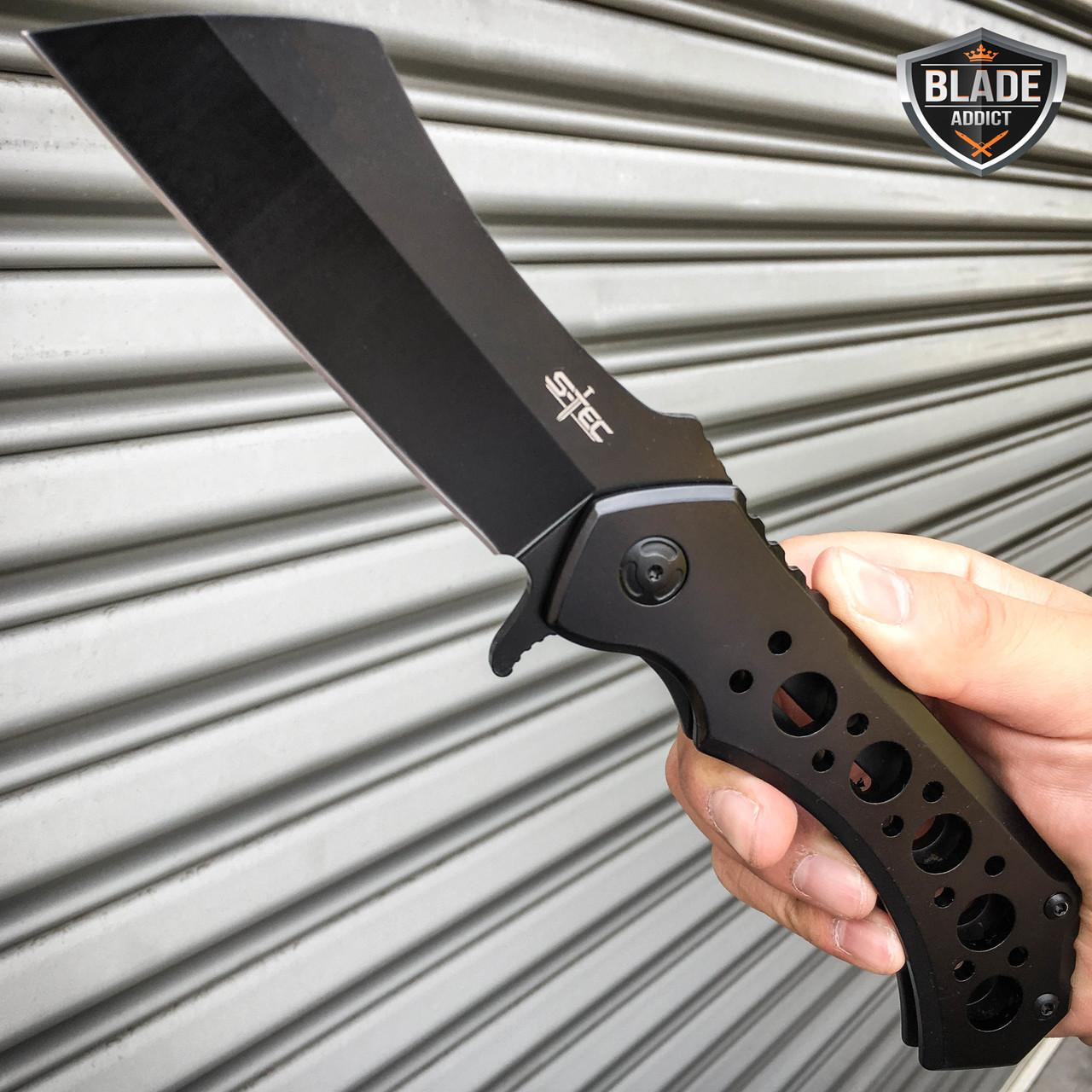 10" HUGE CLEAVER BALL BEARING Assisted Folding Open Pocket Razor Knife ...