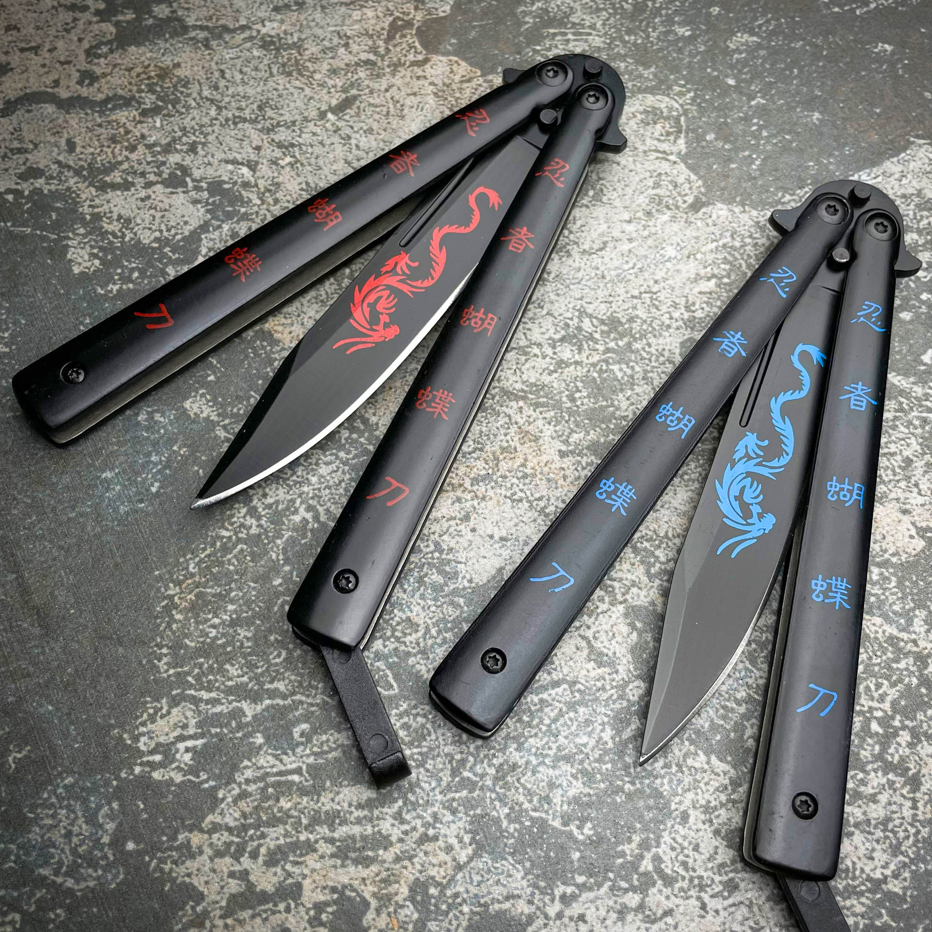 The Barber Balisong Butterfly Knife Straight Razor - MEGAKNIFE