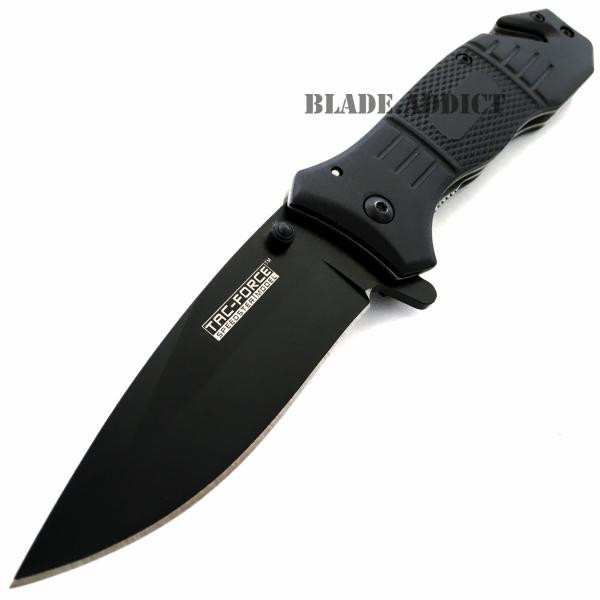 TAC-FORCE Tactical Combat SPRING ASSISTED OPEN Black Folding RESCUE ...