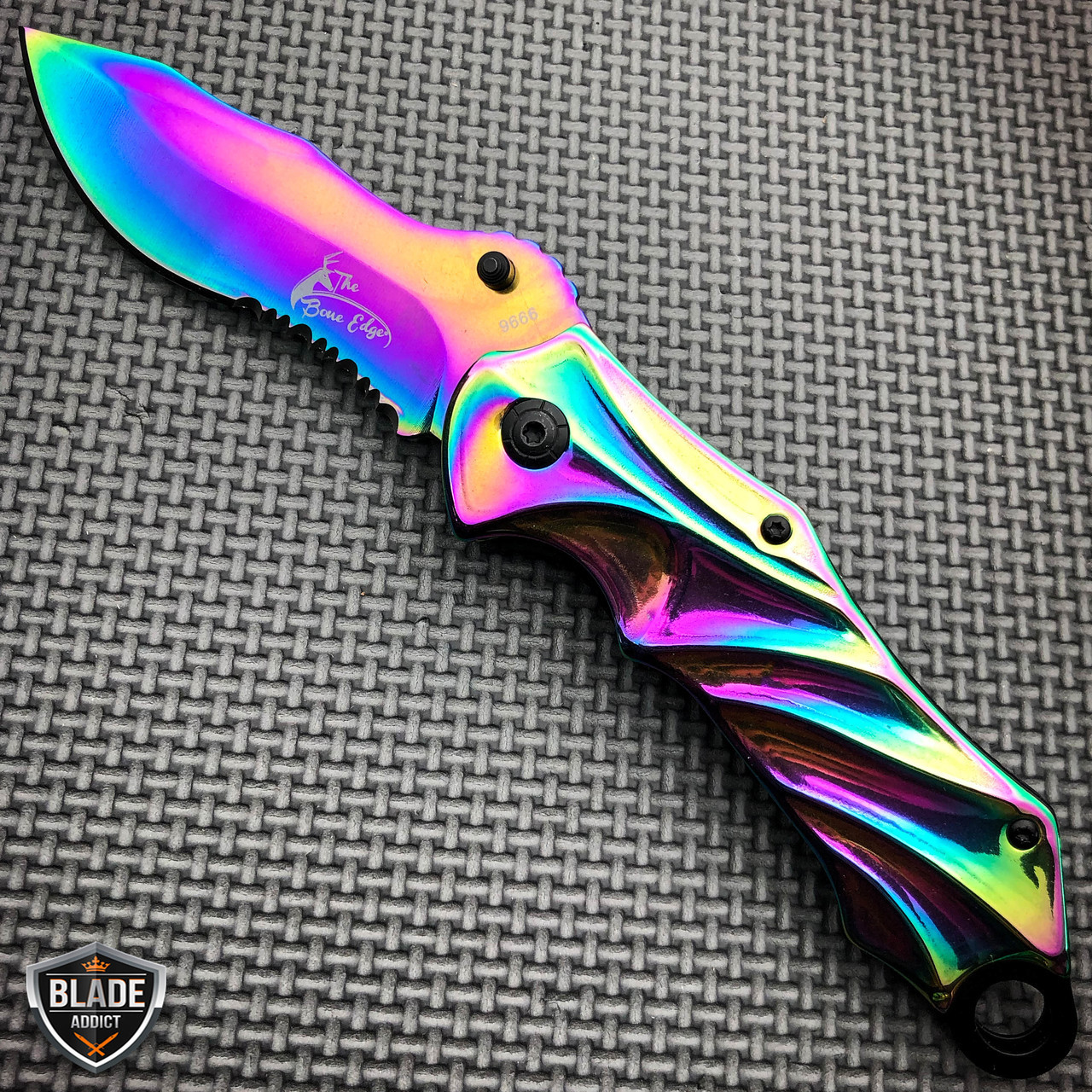 Bat Dual Blade Spring Assisted Pocket Knife - MEGAKNIFE