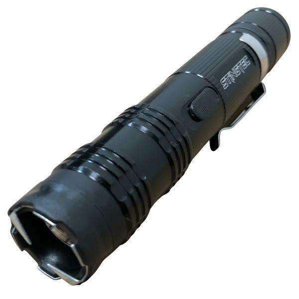 STINGTEC BLUE METAL Stun Gun MAX POWER Rechargeable LED Flashlight w ...
