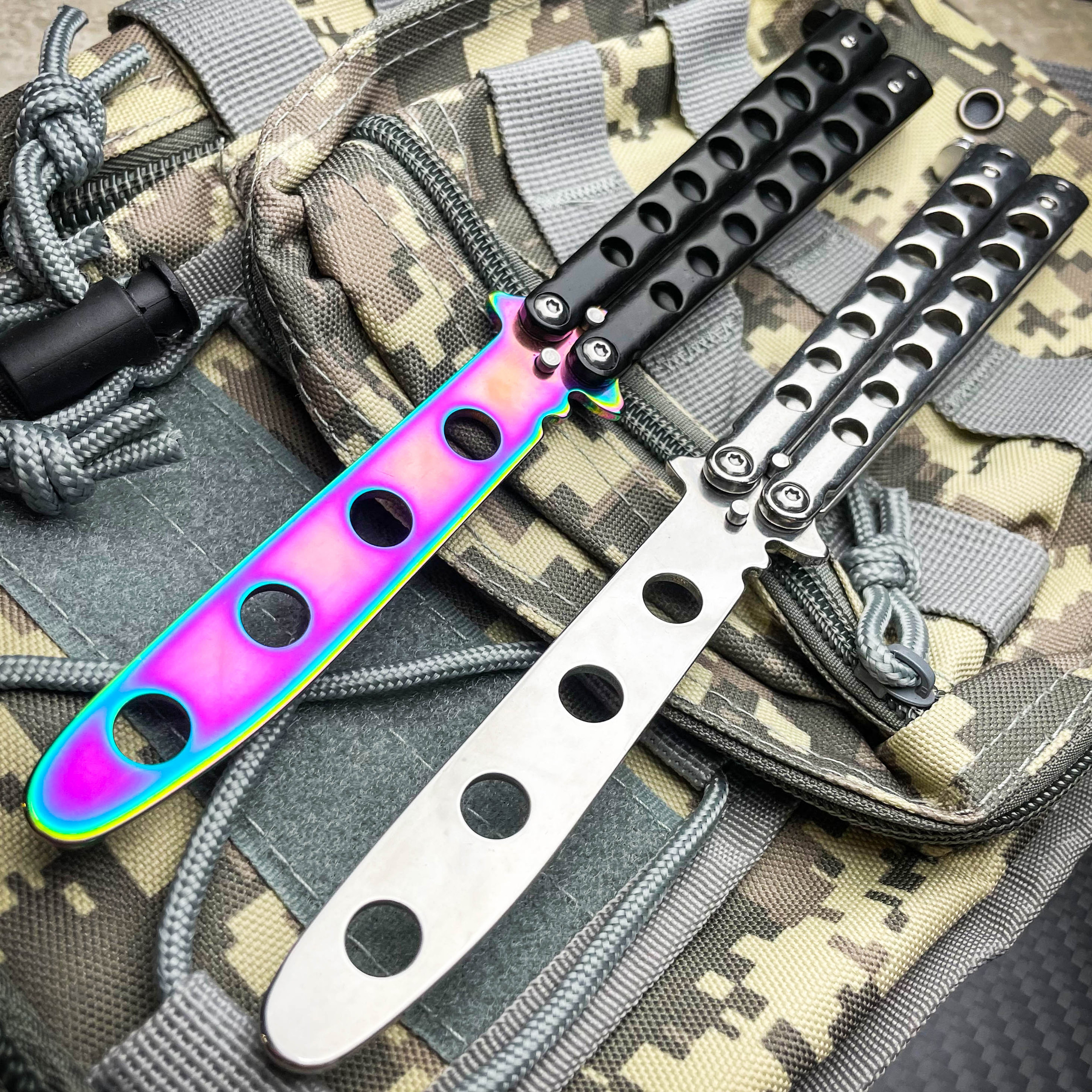 Butterfly Balisong Trainer Knife Training Dull Tool Stainless Metal ...