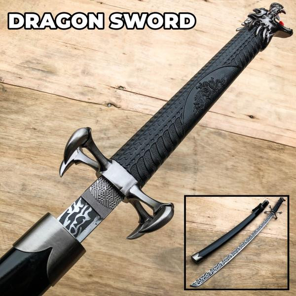 40" Black Dragon SAMURAI NINJA Bushido KATANA Japanese Sword Blade ...