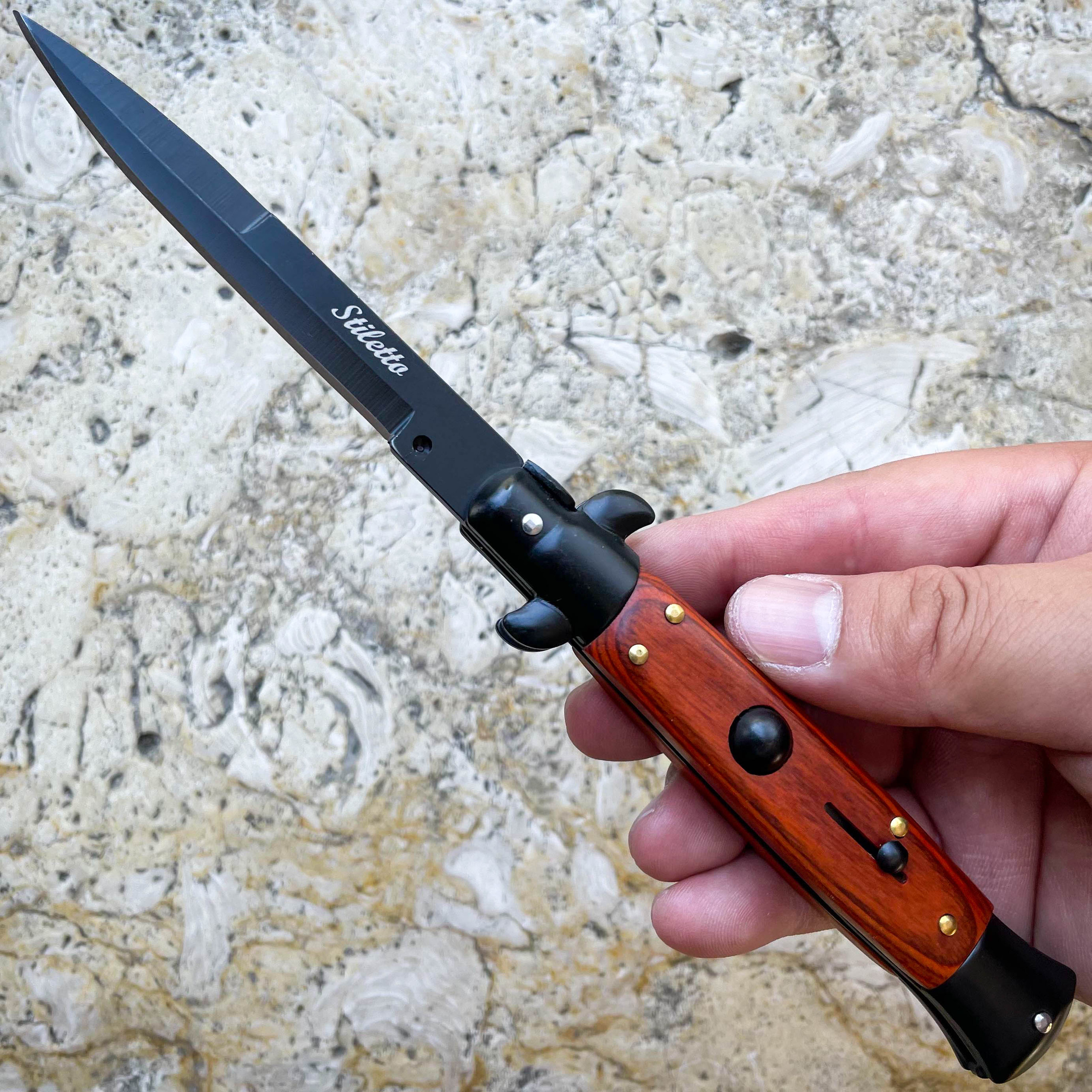 Italian Stiletto Pocket Knife - MEGAKNIFE