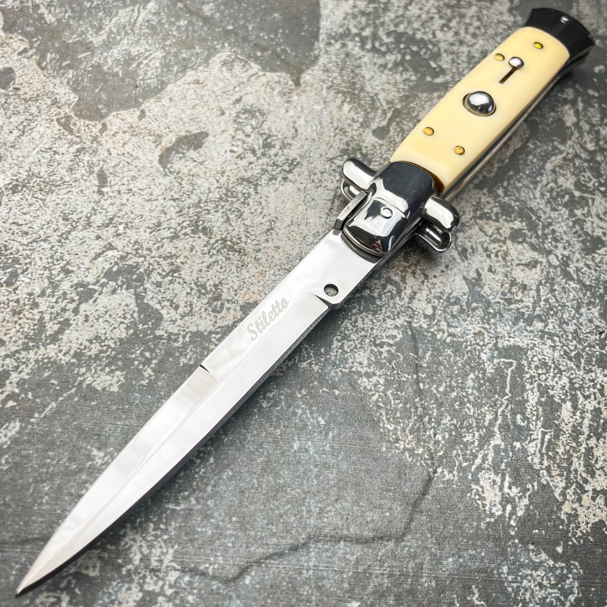 Italian Stiletto Pocket Knife - MEGAKNIFE