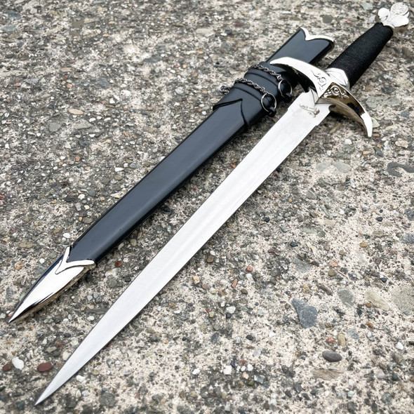 11" Dark Assassin Stainless Steel Medieval Short Sword Dagger w/ Sheath ...