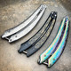 The Barber Balisong Butterfly Knife Straight Razor - MEGAKNIFE