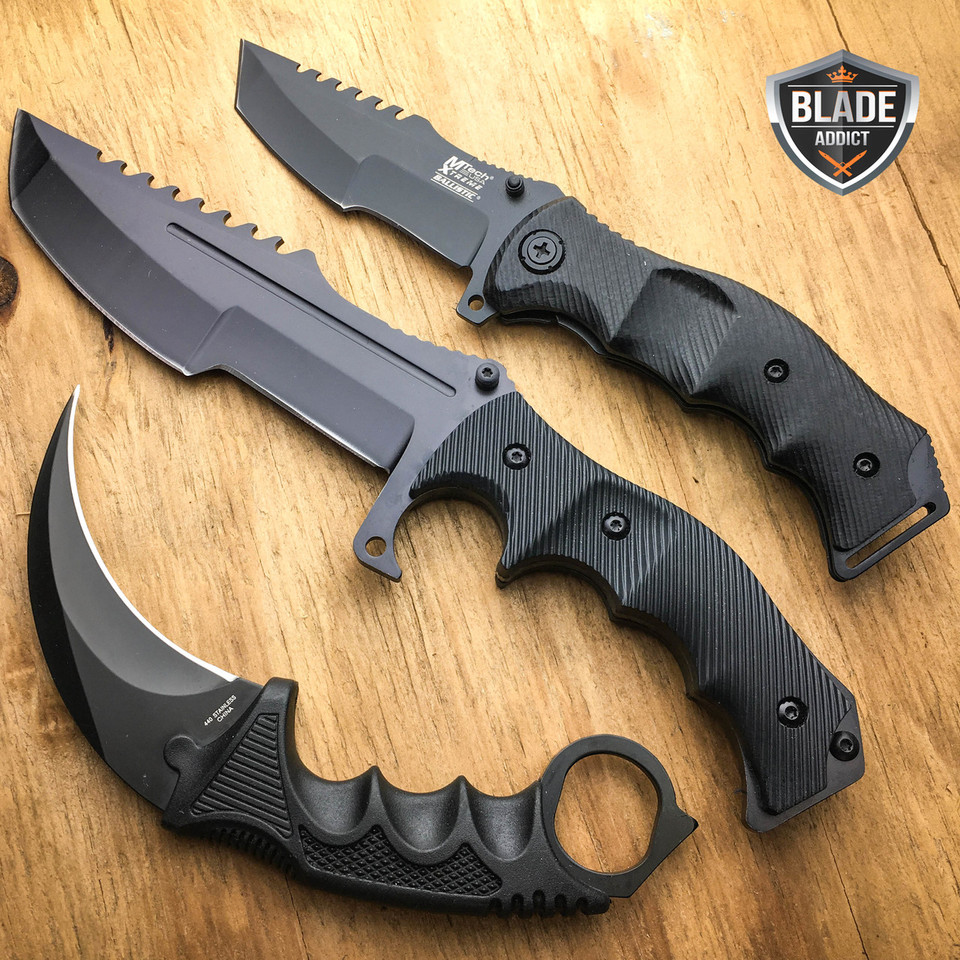 3PC BLACK TACTICAL COUNTER-STRIKE CSGO HUNTSMAN Set - MEGAKNIFE