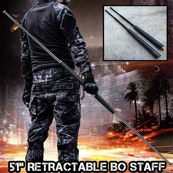 EXTRA LONG Self Defense EXTENDABLE Walking Stick Baton Style Tactical ...