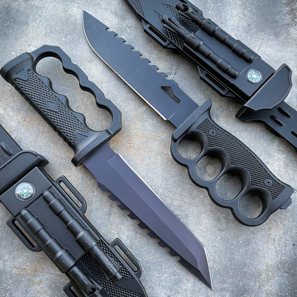 12.5" TACTICAL Hunting FIXED BLADE Army SURVIVAL Knife w Fire Starter ...