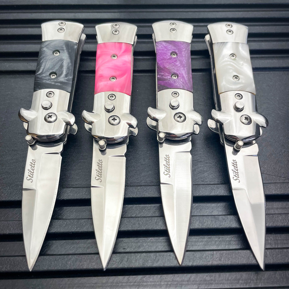 Lever Lock Italian Style Stiletto - MEGAKNIFE
