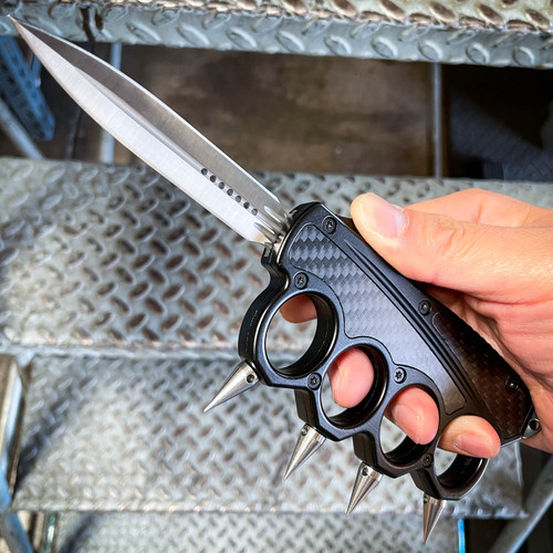 Spiked Chaos Knuckle OTF Knife - MEGAKNIFE