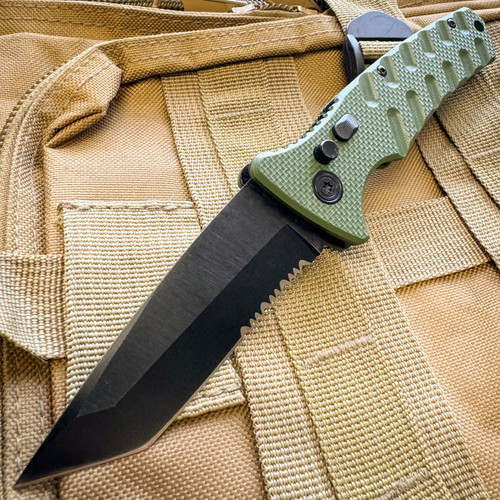 Atom Automatic Switchblade Knife Green - MEGAKNIFE