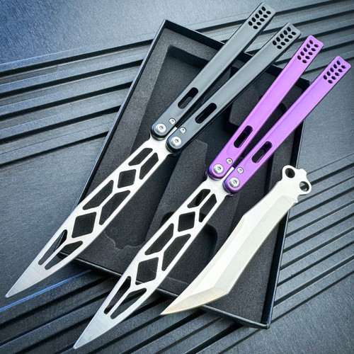 Archit Butterfly Knife Balisong Trainer Dull + Live Blade Set + Tools ...